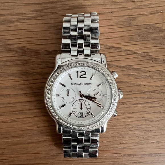 Michael Kors | Accessories | Michael Kors Watch Sterling Silver With ...
